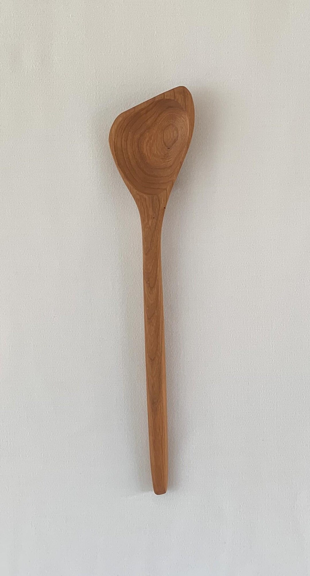 Handmade Cherry Wood Long Flat Bottom Serving Spoon#16 - Etsy
