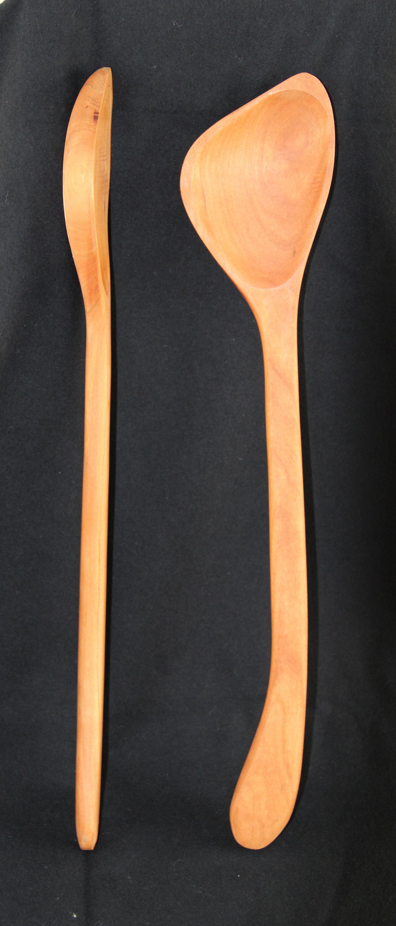 Handmade Cherry Wood Long Flat Bottom Serving Spoon 5 | Etsy