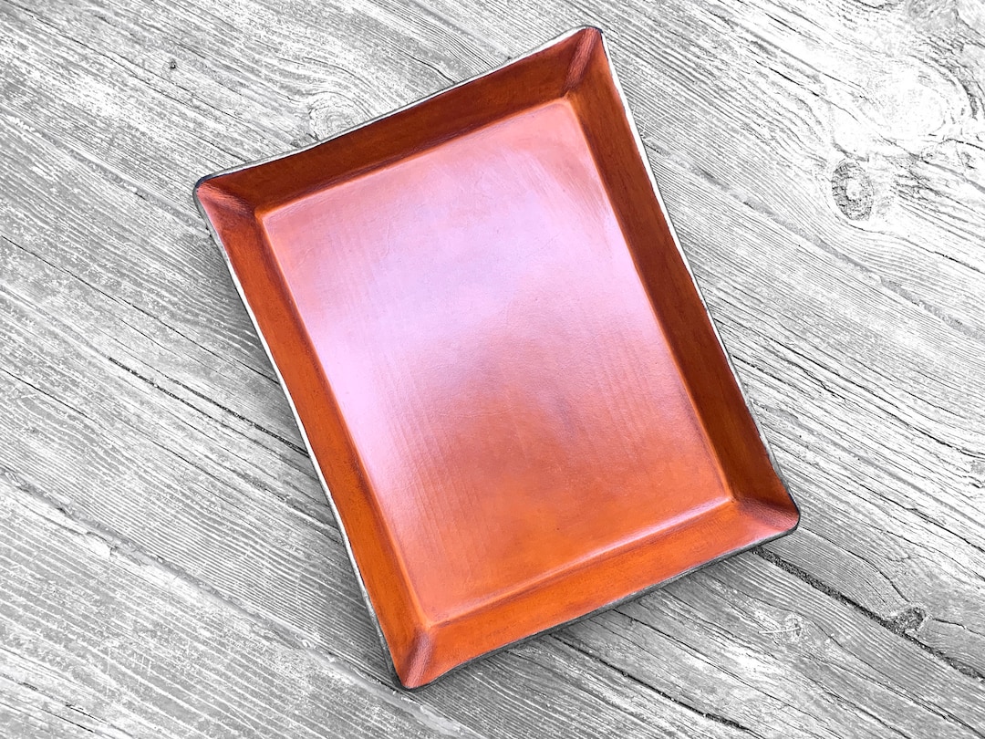 Large Handcrafted Leather Valet Tray. Paper Sized Leather Letter Tray ...