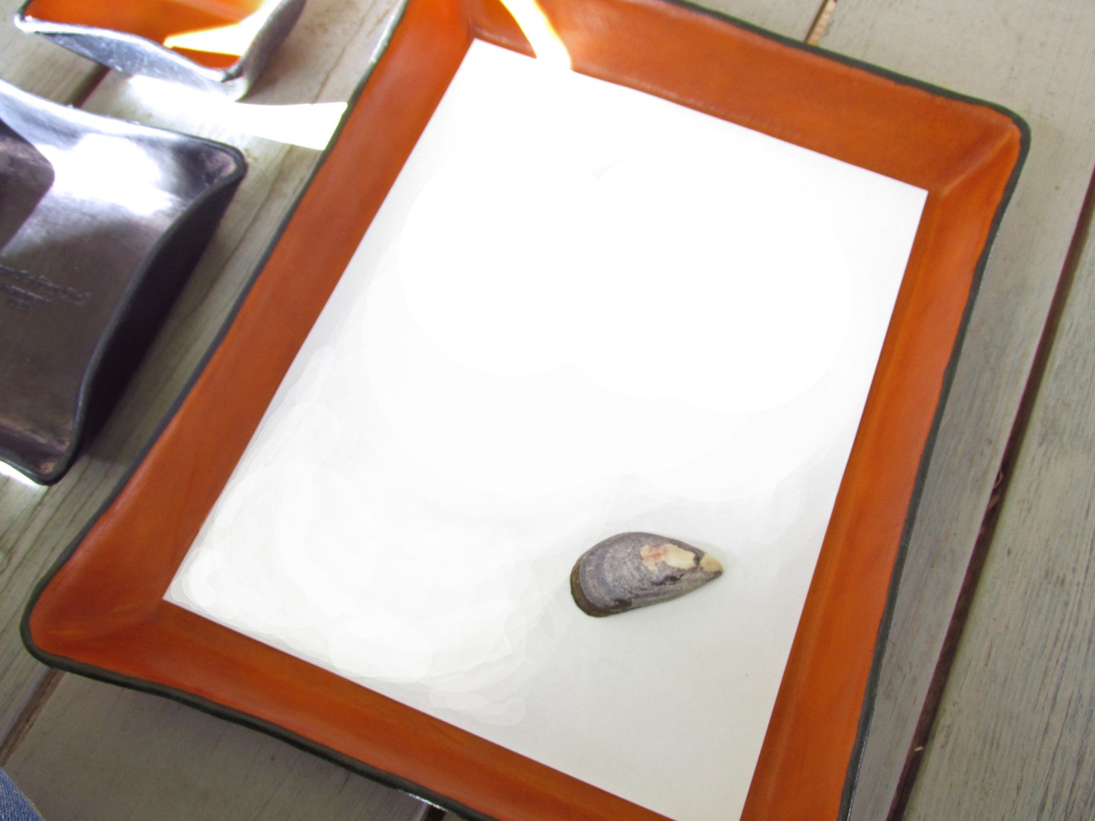 Large Handcrafted Leather Valet Tray. Paper Sized Leather - Etsy