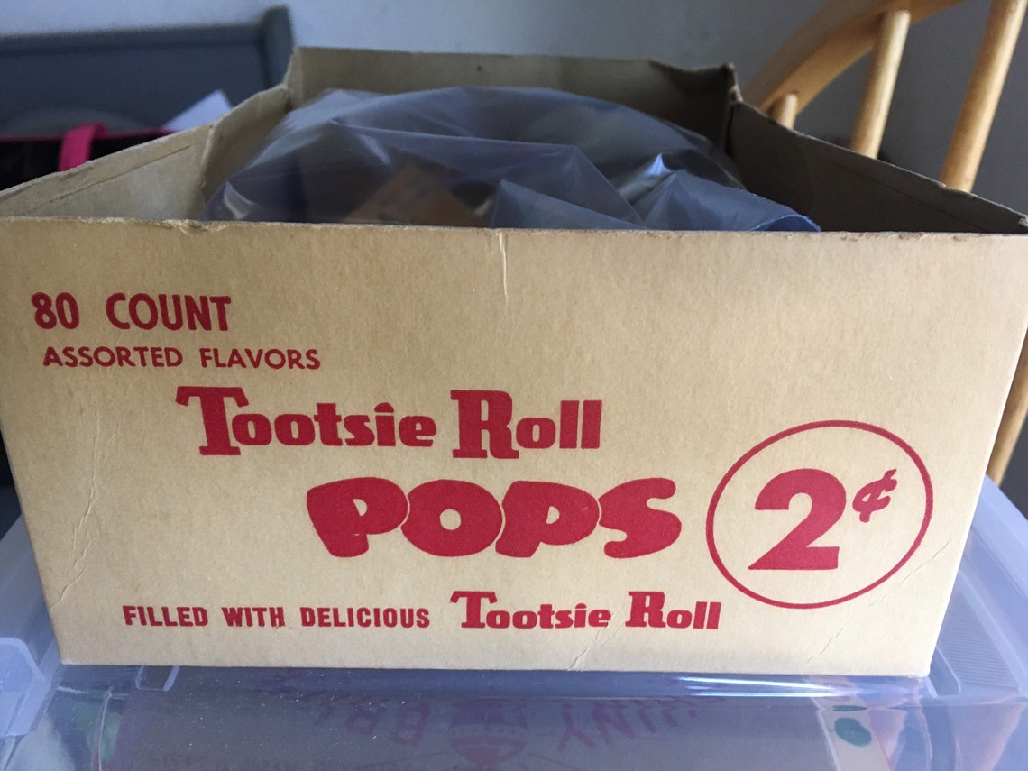 Vintage Tootsie Roll Pops Box 2 cents | Etsy
