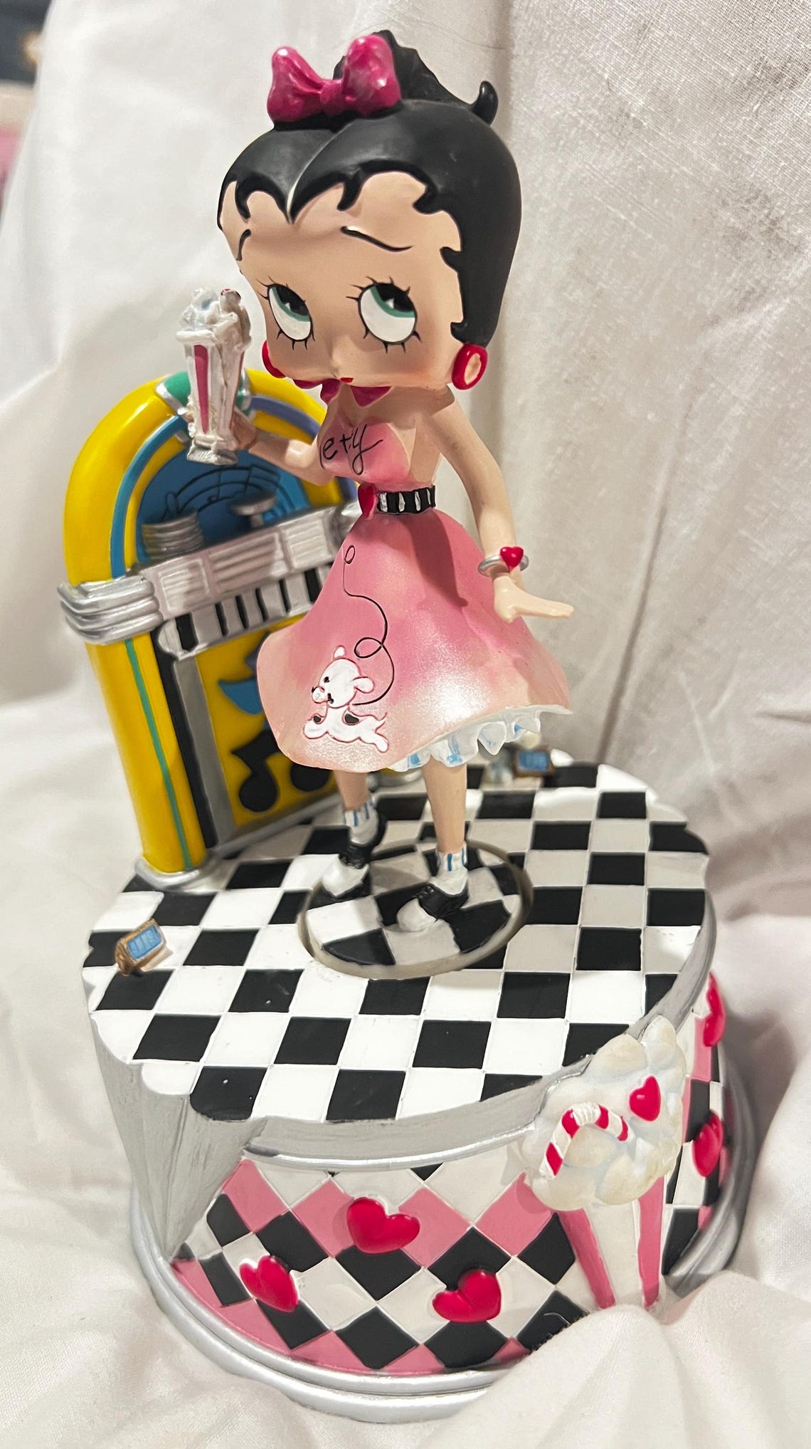 Vintage Betty Boop Music Box Pink Dress Jukebox Diner - Etsy