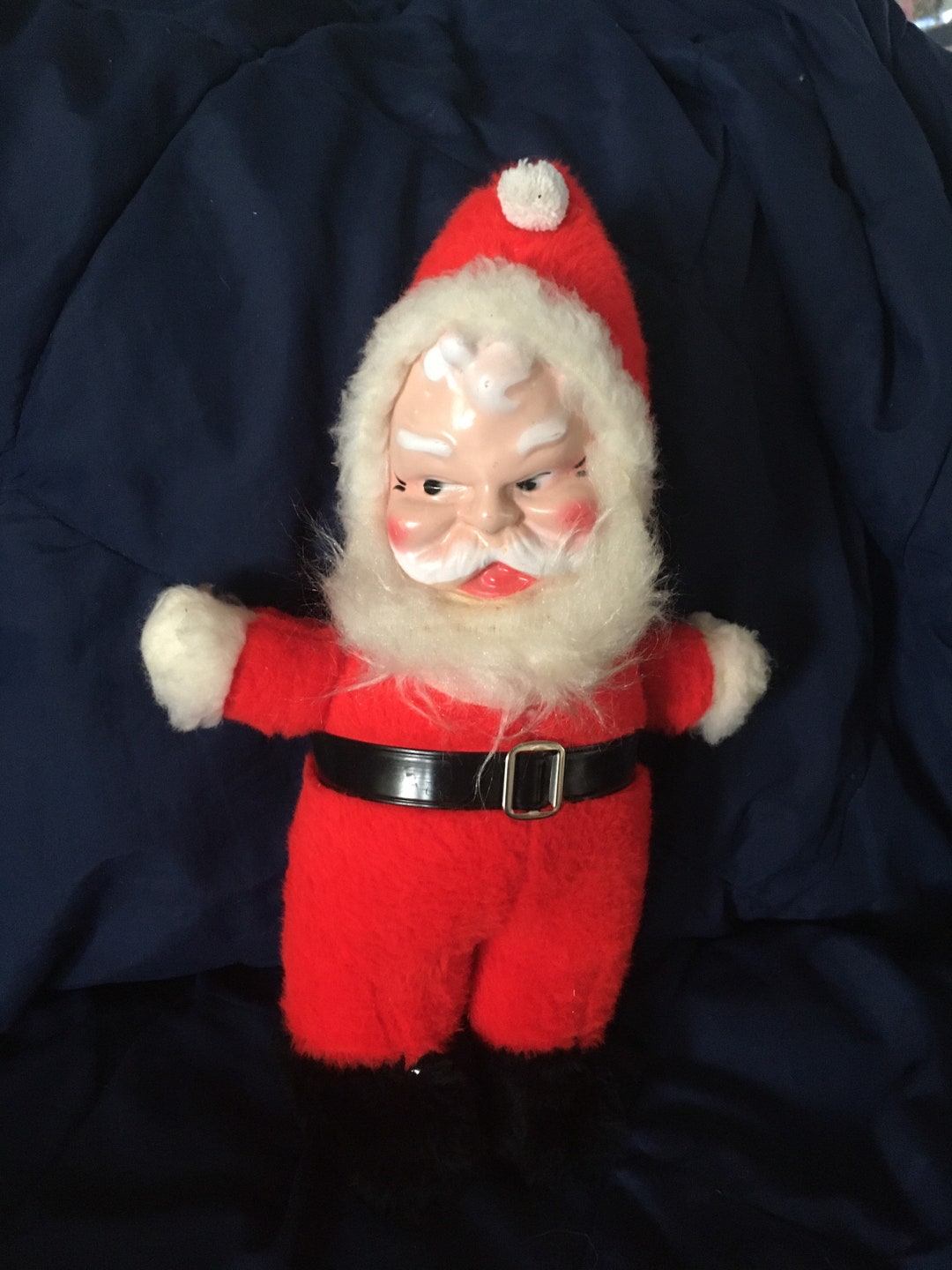 Vintage Plush Santa Plastic Face - Etsy