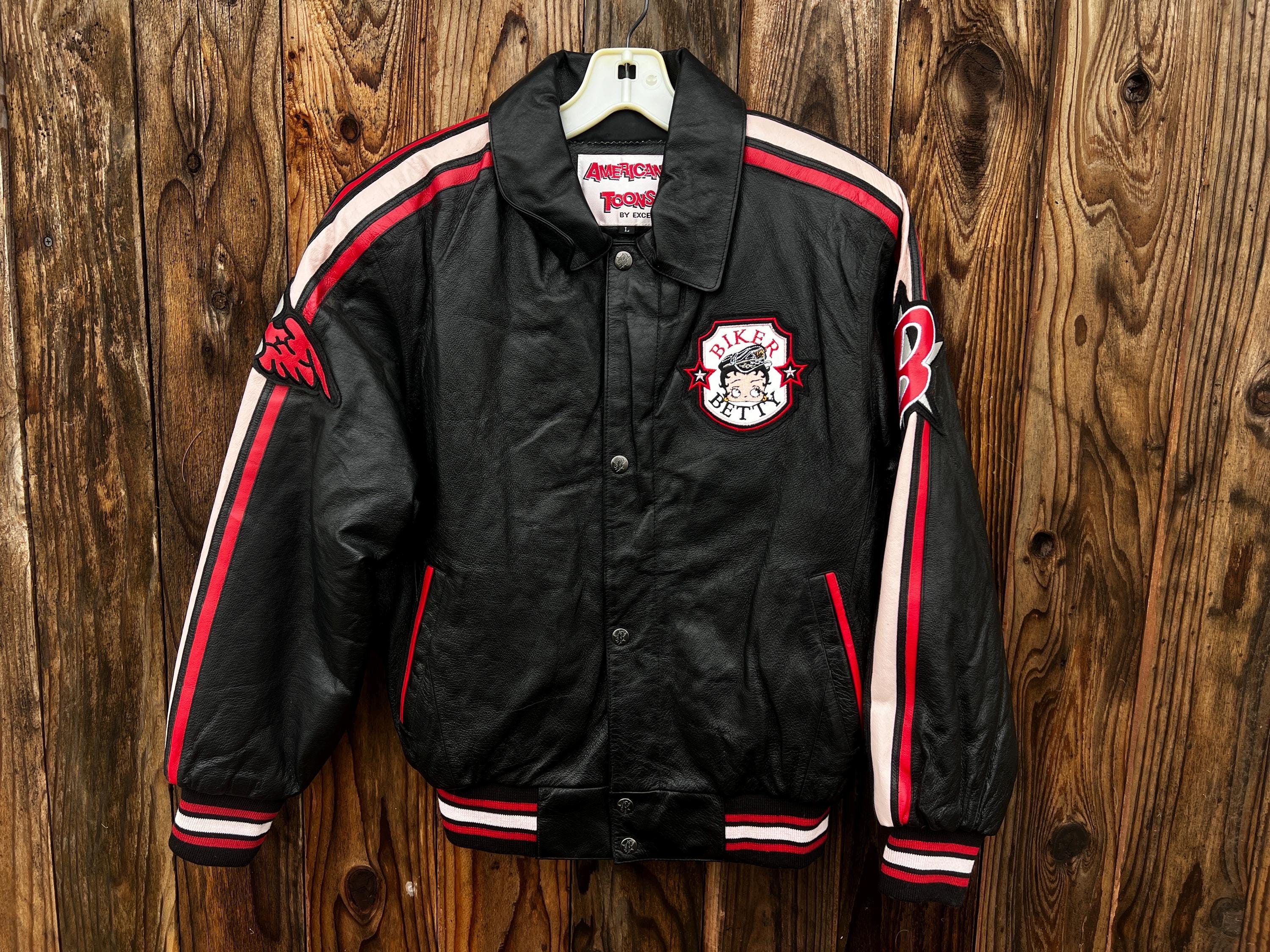 Betty Boop Leather Jacket - Etsy Betty Boop Leather Jacket - Etsy