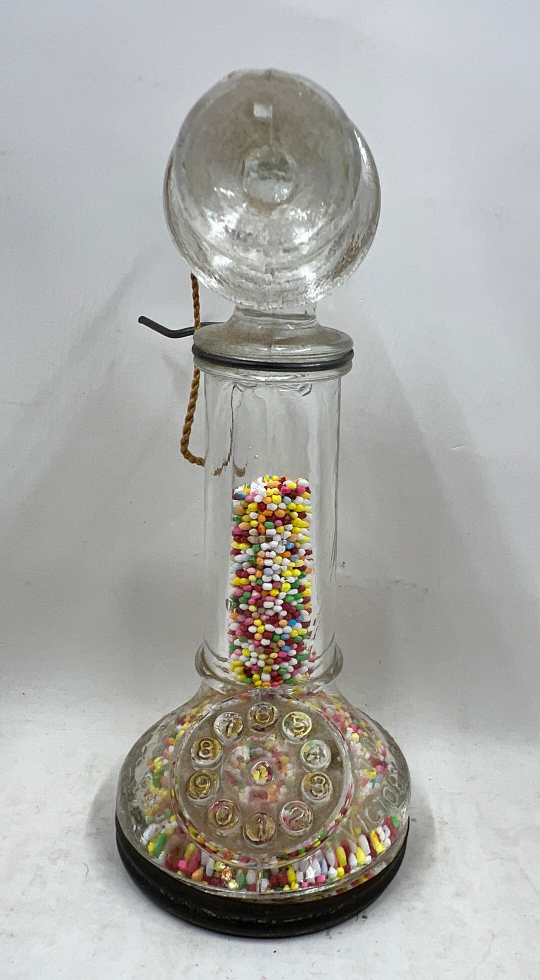 Vintage Glass Telephone Candy Holder - Etsy