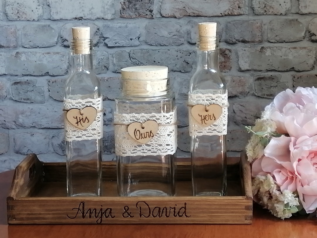 Sand Ceremony Wedding Unity Set. Beige Brown Rustic Chic. Personalized ...