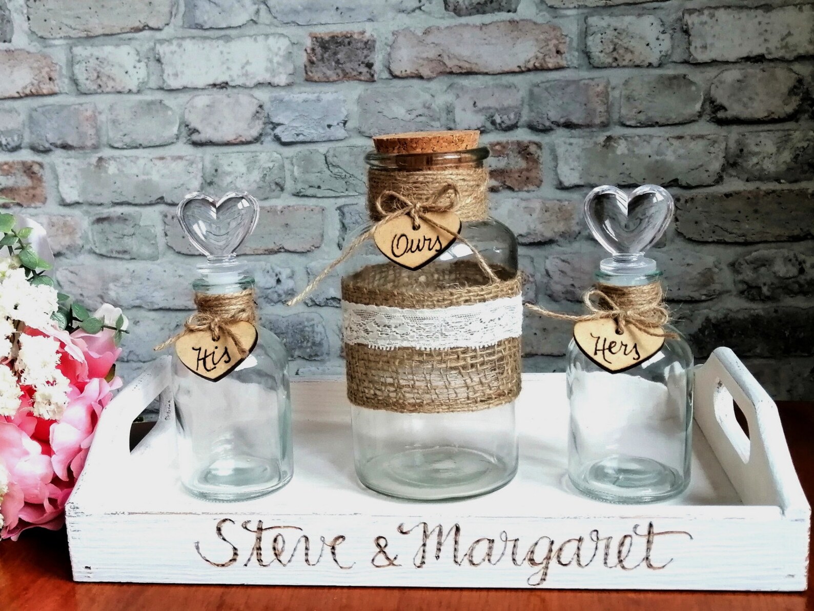 Rustic Wedding Unity Sand Ceremony Set. Personalized Shabby | Etsy