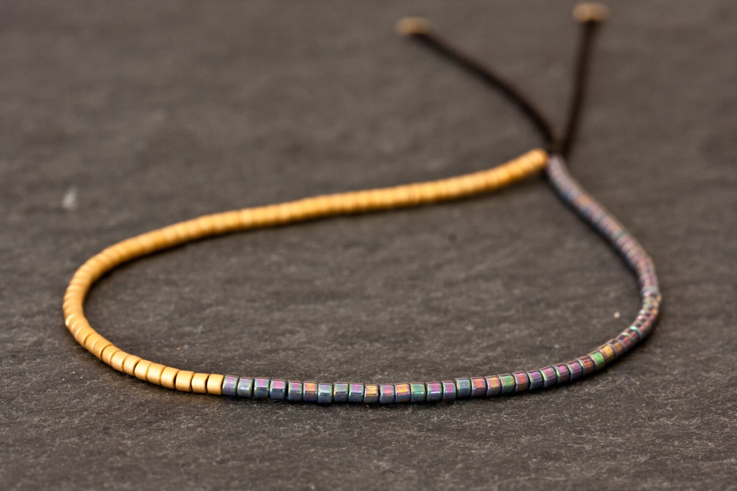 Stacking Friendship Bracelet Minimalist Matte Gold and - Etsy