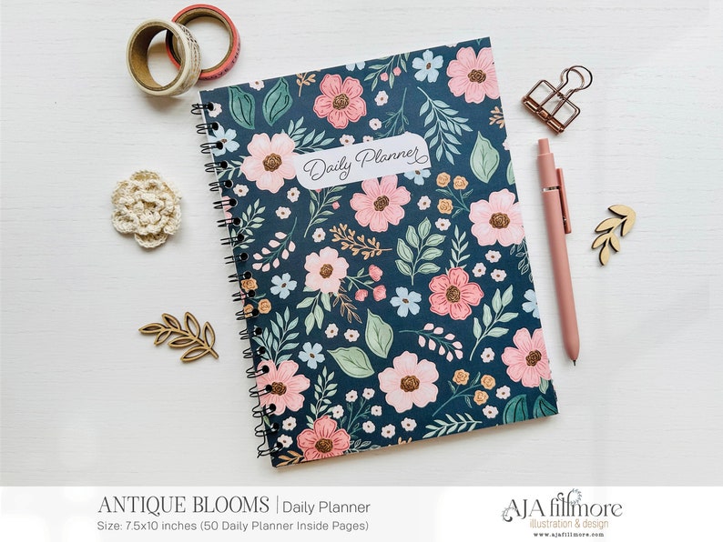 Floral Daily Planner, Daily Planner, Daily Planner Notebook, Daily to ...