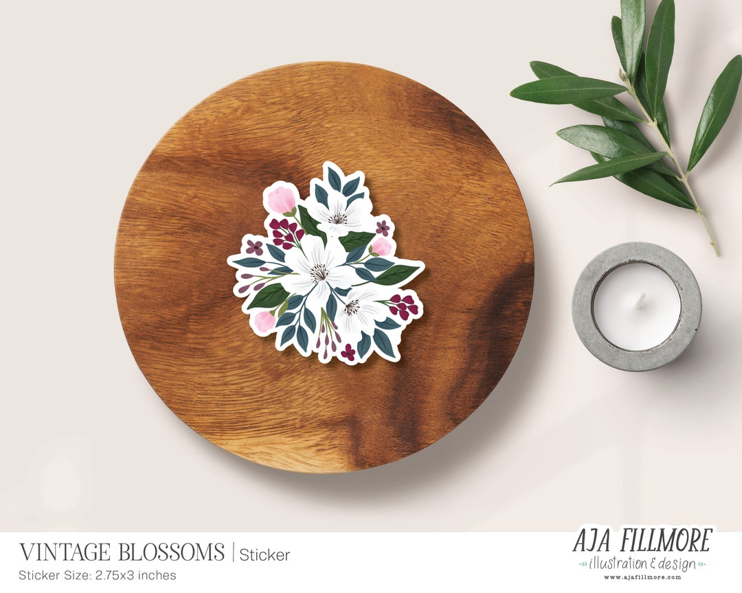 Flower Sticker | Floral Sticker, Floral Stickers, Laptop Sticker ...