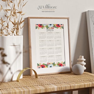 2025 Year at a Glance Calendar, 2025 Calendar, Wall Calendar, 2025 Wall ...