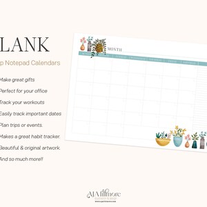 Blank Desk Calendar | Desk Notepad Calendar Makes a Great Gift for the ...