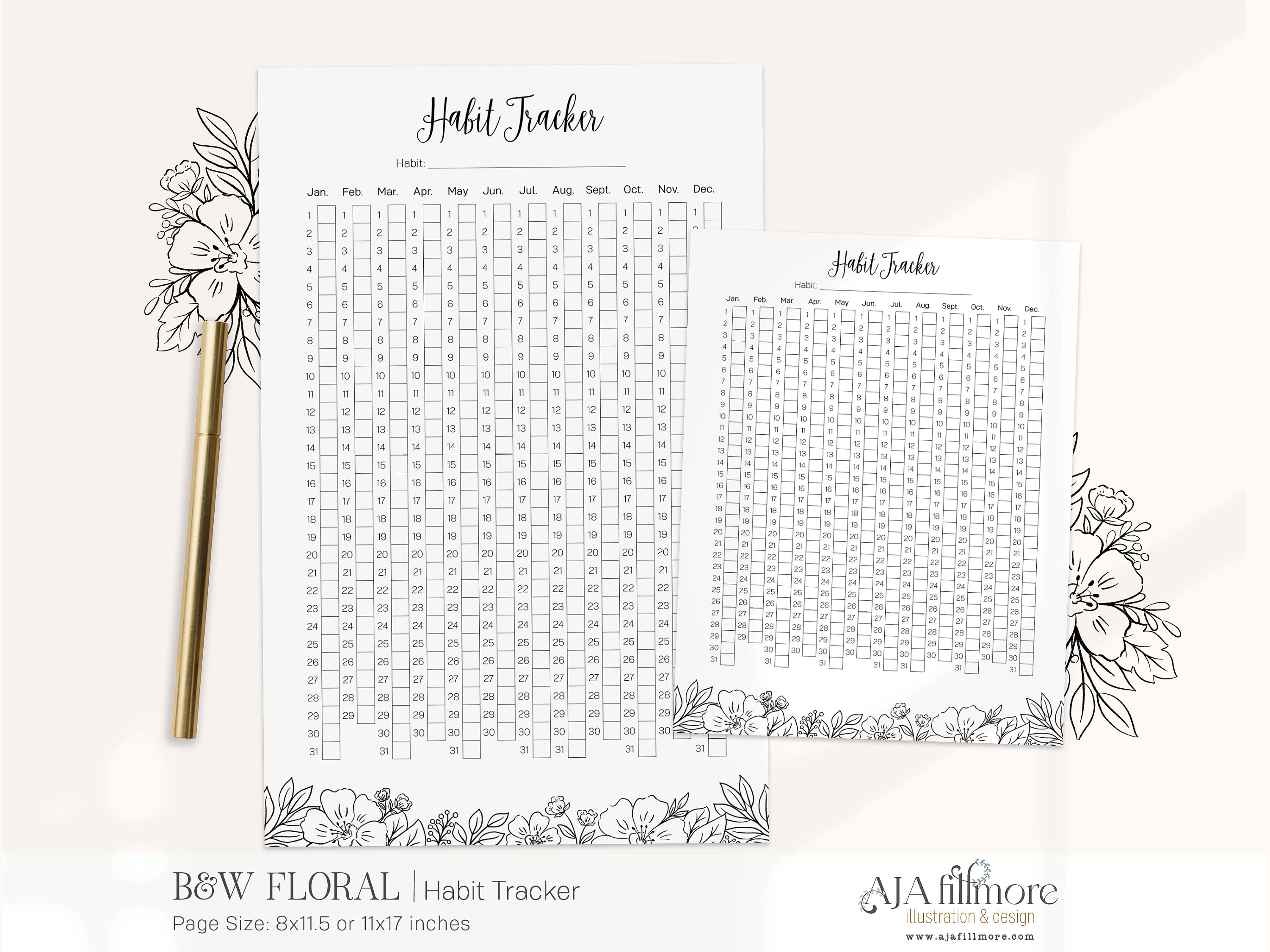 Blank Habit Tracker | Habit Tracker, Habit Tracker, Goal Tracker, Habit ...