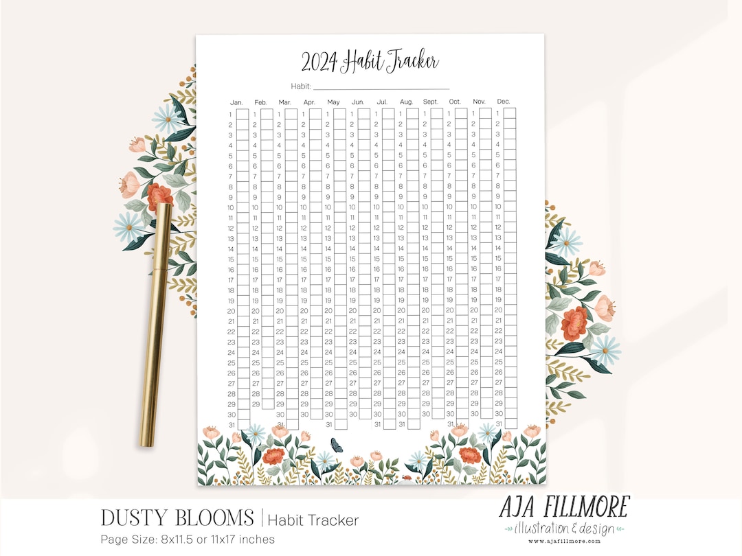 2024 Habit Tracker | Habit Tracker, Habit Tracker, Goal Tracker, Habit ...
