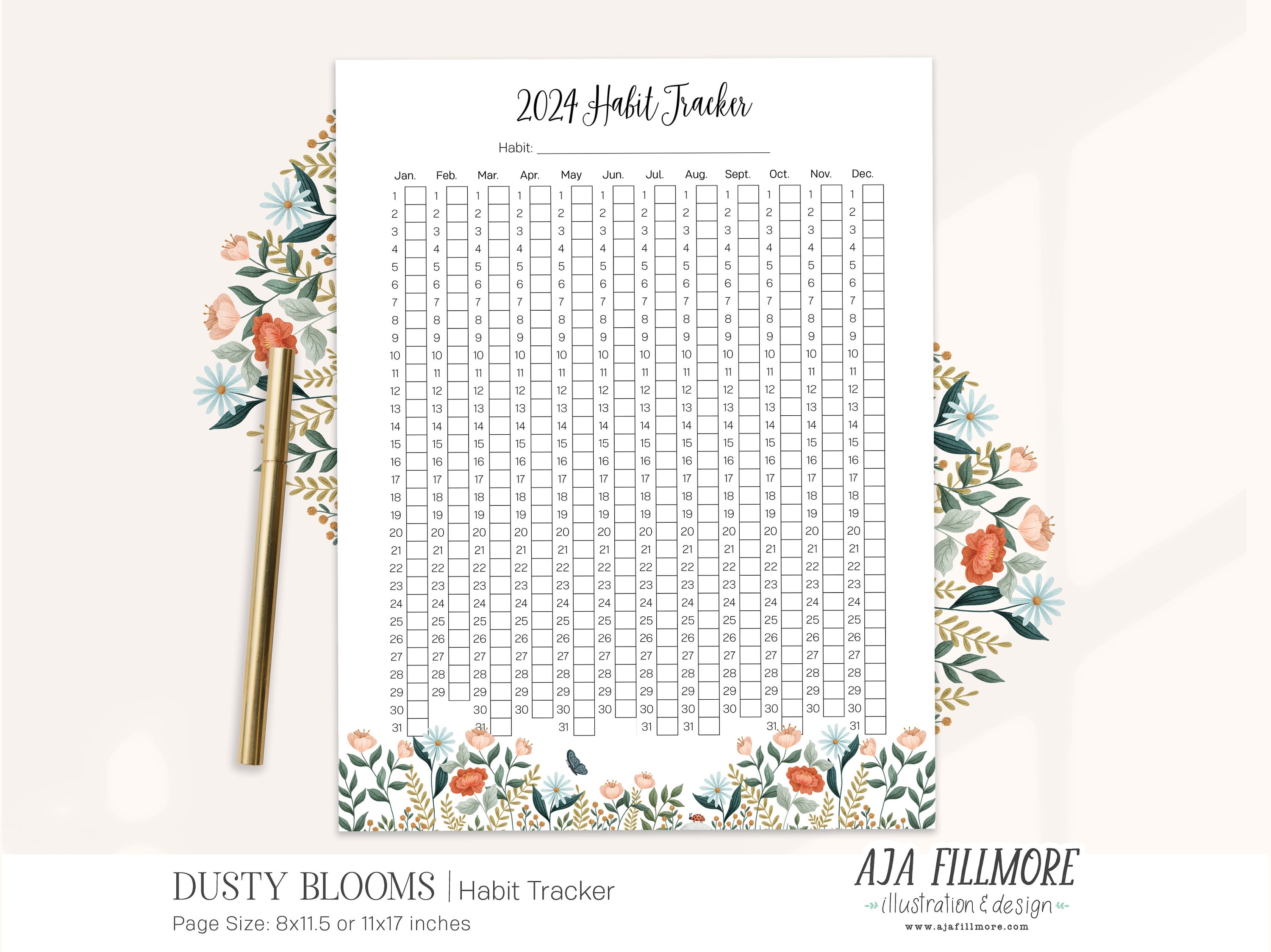 2024 Habit Tracker Habit Tracker, Habit Tracker, Goal Tracker, Habit ...