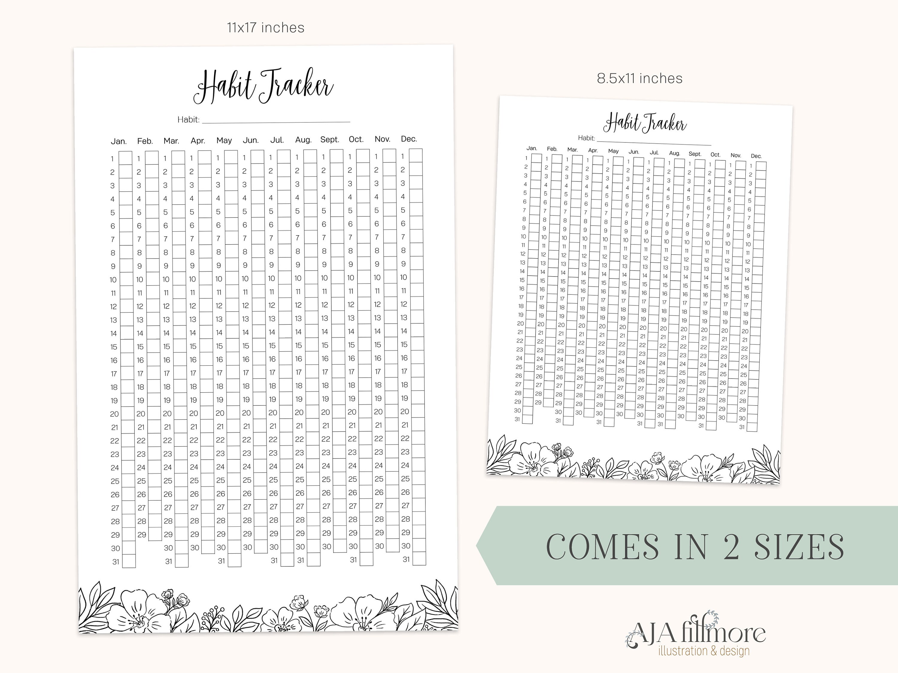 Blank Habit Tracker | Habit Tracker, Habit Tracker, Goal Tracker, Habit ...
