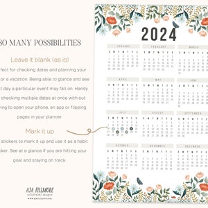 2024 Year at a Glance Calendar | Year at a Glance Calendar Makes a ...