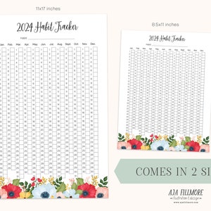 2024 Habit Tracker | Habit Tracker, Habit Tracker, Goal Tracker, Habit ...