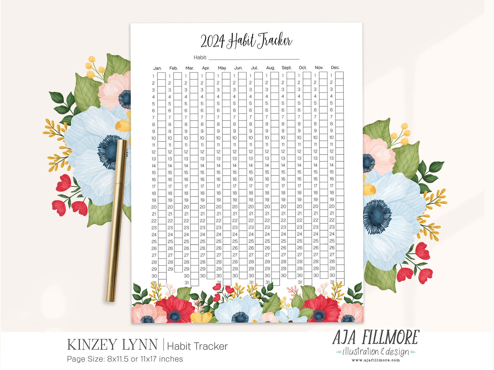 2024 Habit Tracker Habit Tracker, Habit Tracker, Goal Tracker, Habit ...