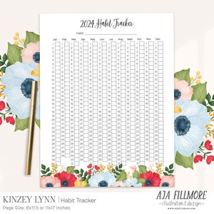 2024 Habit Tracker | Habit Tracker, Habit Tracker, Goal Tracker, Habit ...