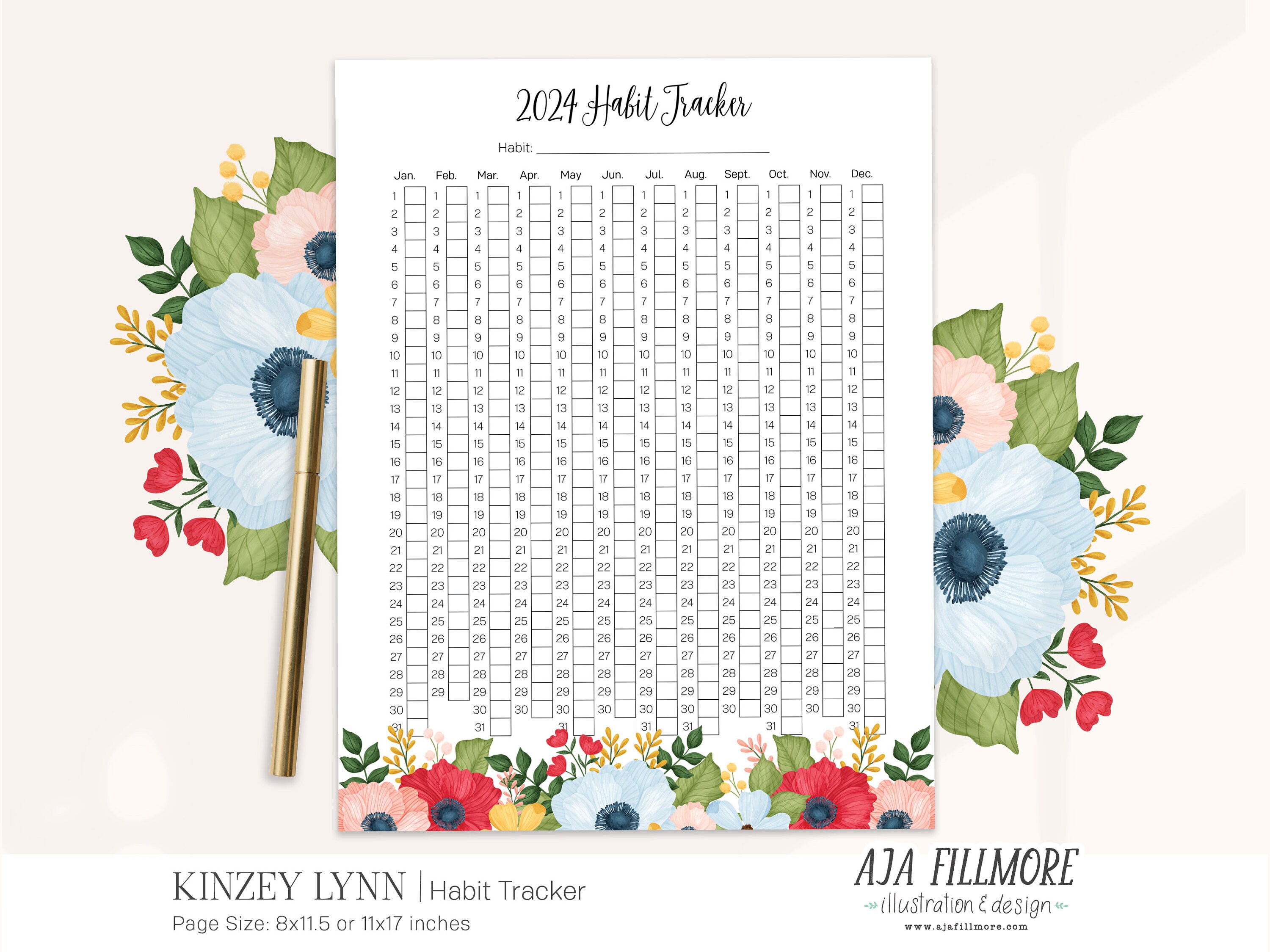 2024 Habit Tracker Habit Tracker, Habit Tracker, Goal Tracker, Habit ...