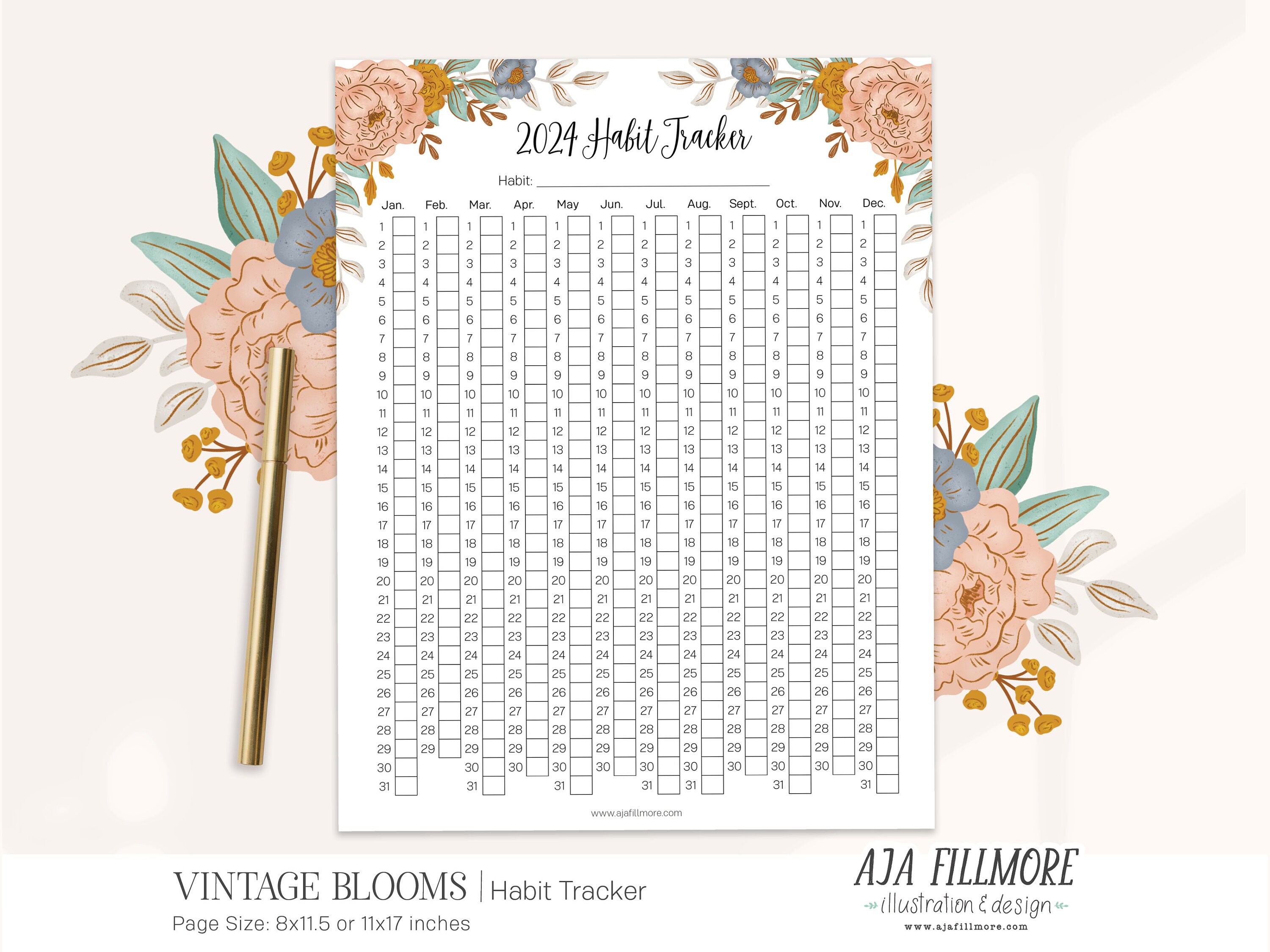 2024 Habit Tracker Habit Tracker, Habit Tracker, Goal Tracker, Habit ...