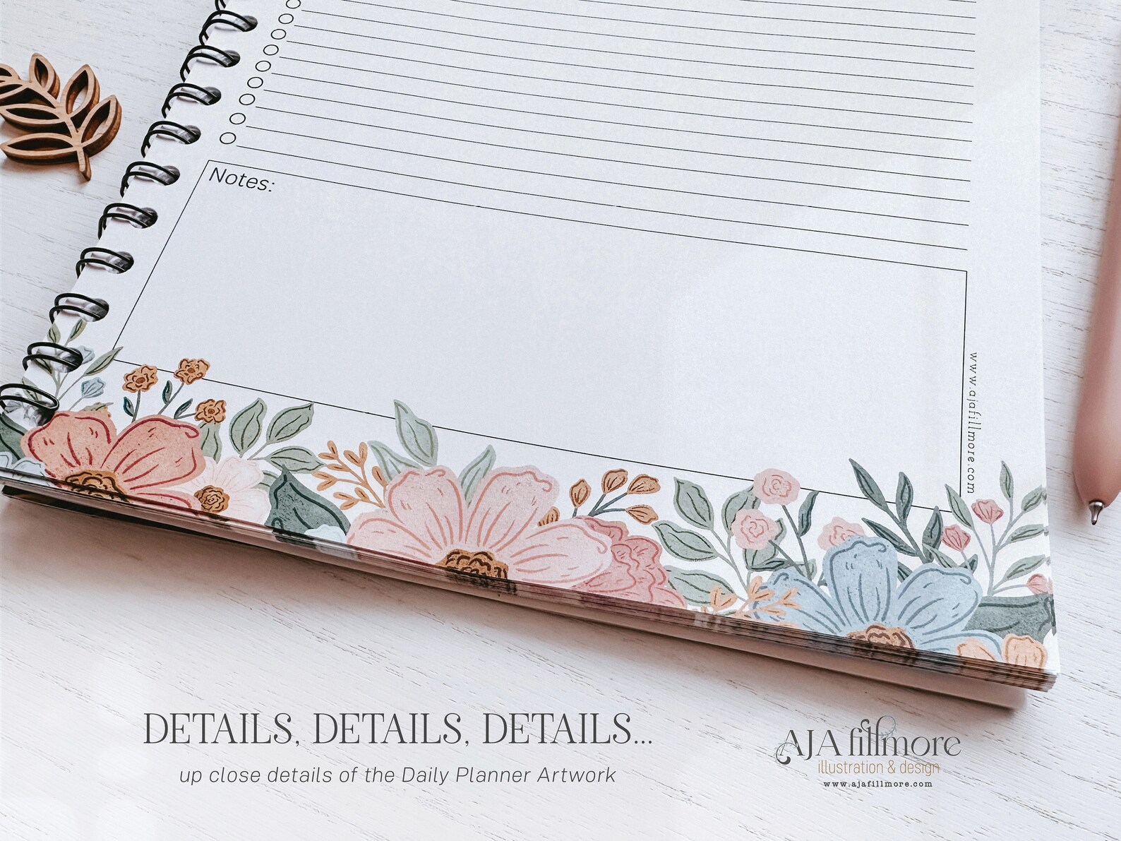 Floral Daily Planner, Daily Planner, Daily Planner Notebook, Daily to ...