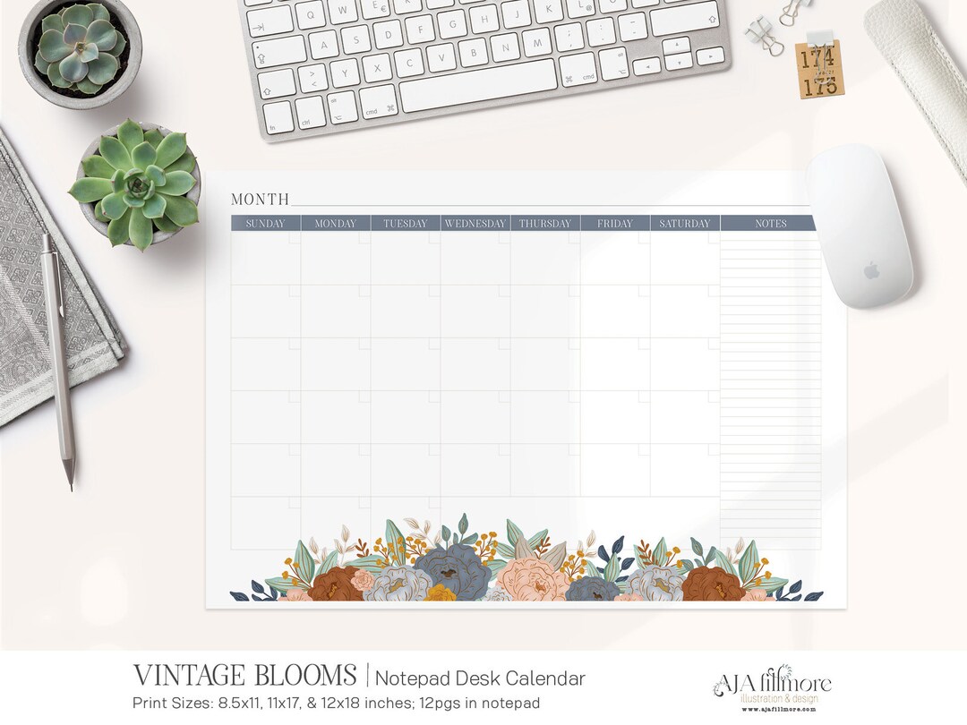 Blank Desk Calendar | Desk Notepad Calendar Makes a Great Gift for the ...