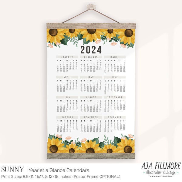 Sunflower Calendar - Etsy