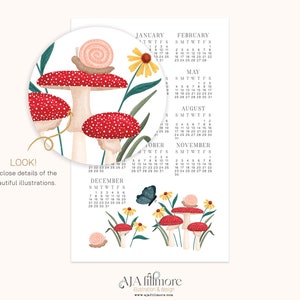 2025 Year at a Glance Calendar, 2025 Calendar, Wall Calendar, 2025 Wall ...