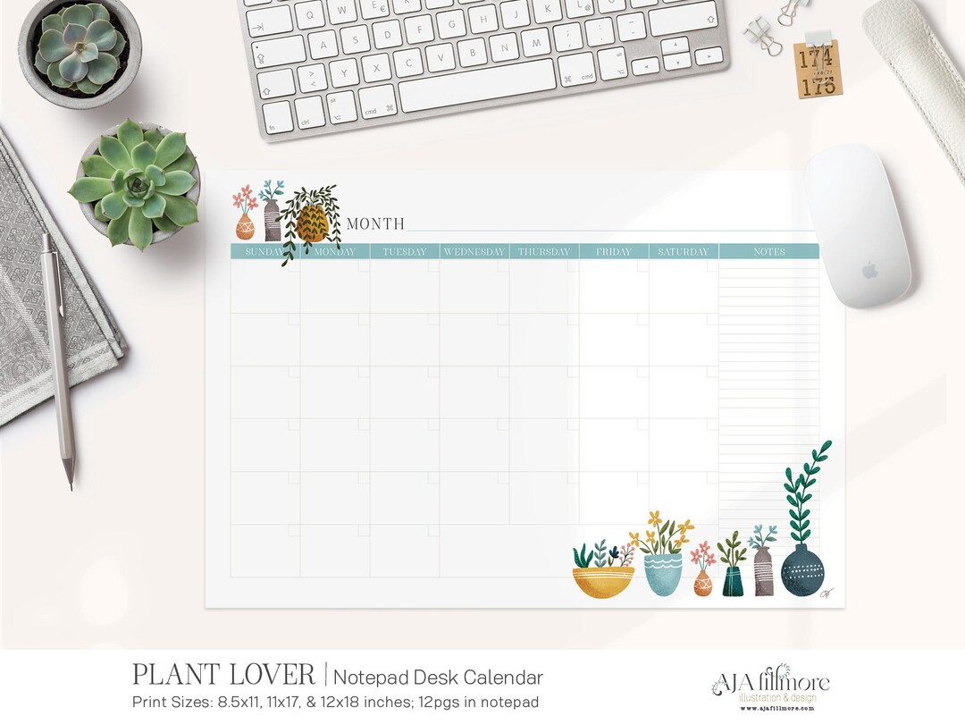 Blank Desk Calendar | Desk Notepad Calendar Makes a Great Gift for the ...