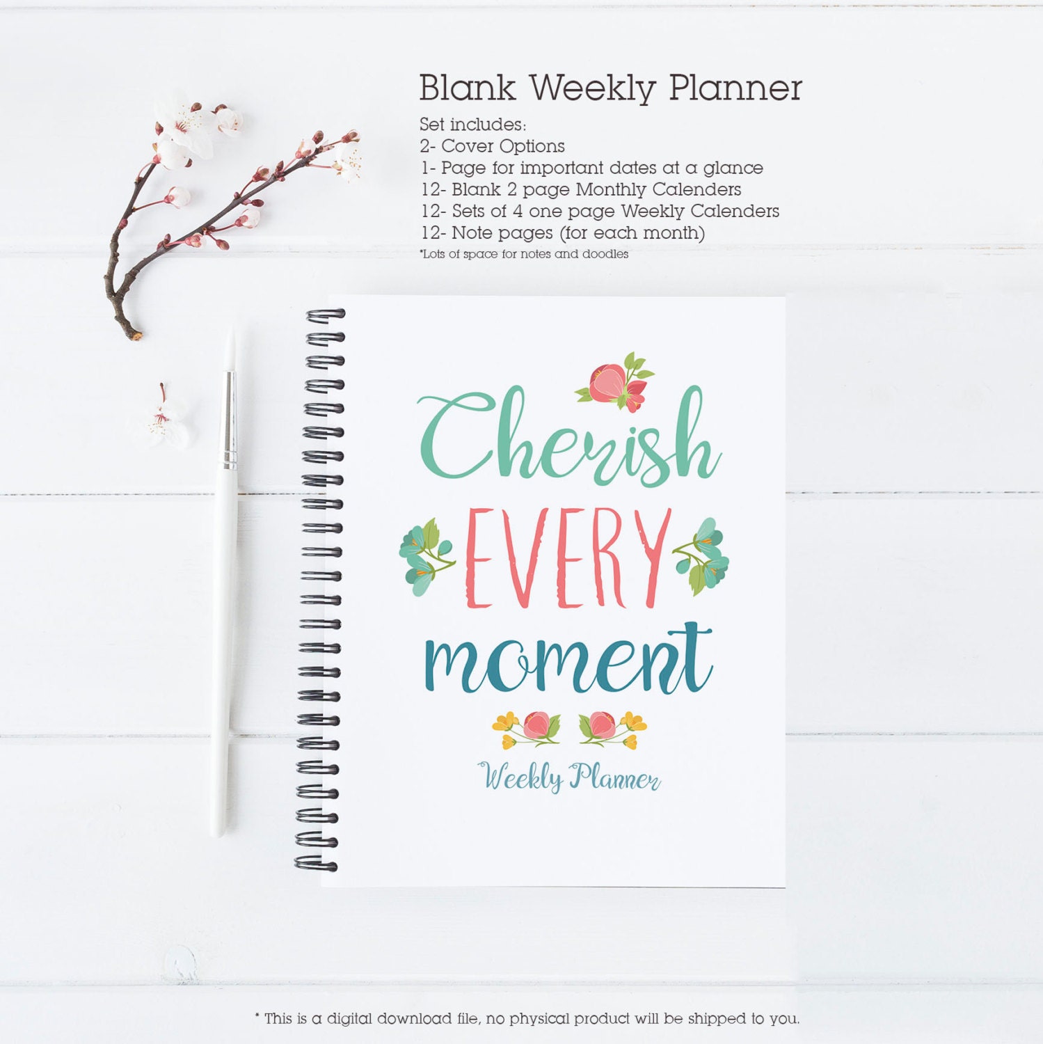 8.5 x 11 Blank Weekly Planner Customizable Planner | Etsy