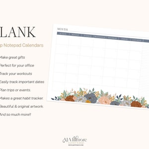 Blank Desk Calendar | Desk Notepad Calendar Makes a Great Gift for the ...