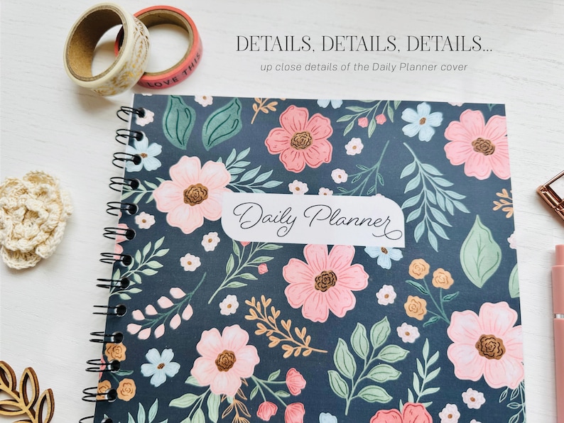 Floral Daily Planner, Daily Planner, Daily Planner Notebook, Daily to ...