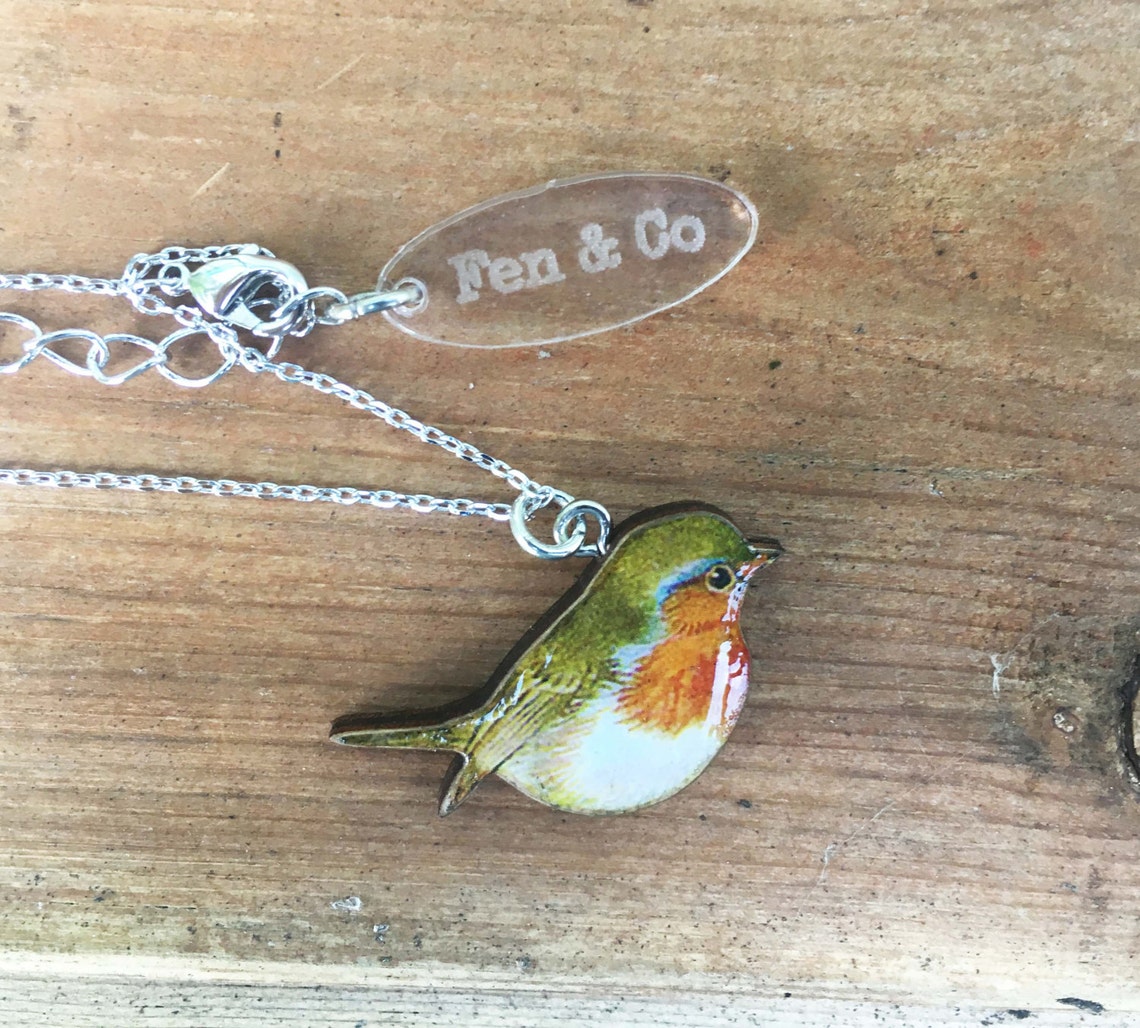 Robin necklace Christmas Robin Robin gifts | Etsy