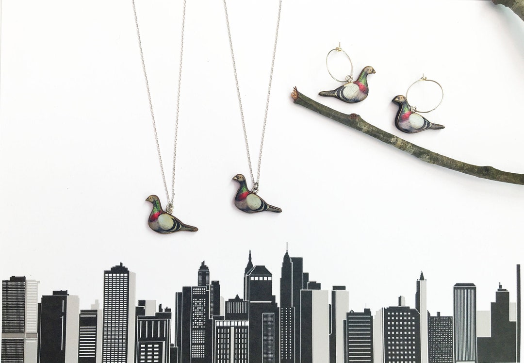 Pigeon Necklace, Pigeon Jewellery Set - Etsy
