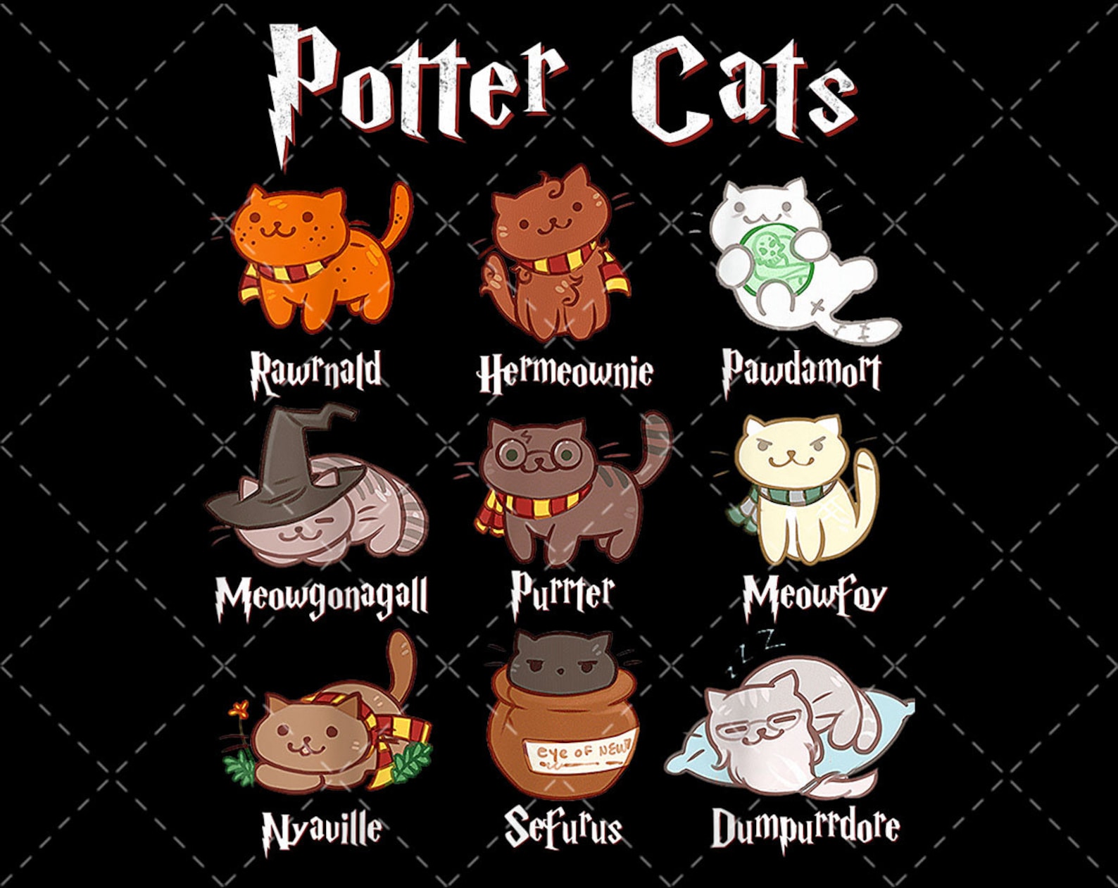 Potter Gatos lindo Harry Pawter gatito gato amante png png | Etsy