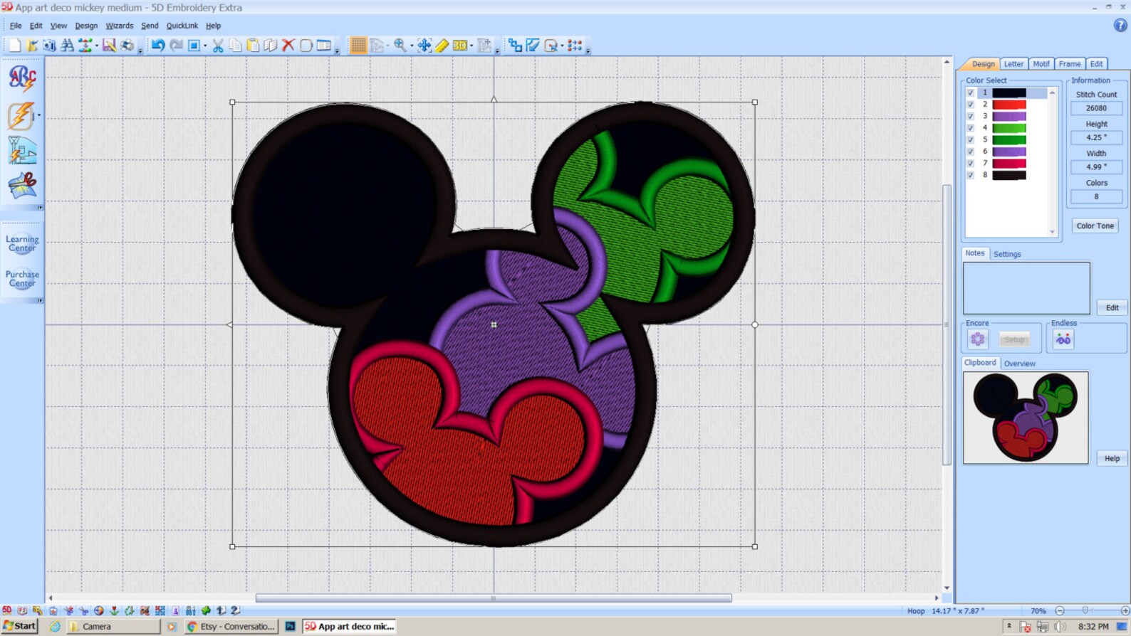 Embroidery Iron-on Patch Art Deco Mickey Ears Iron-on | Etsy