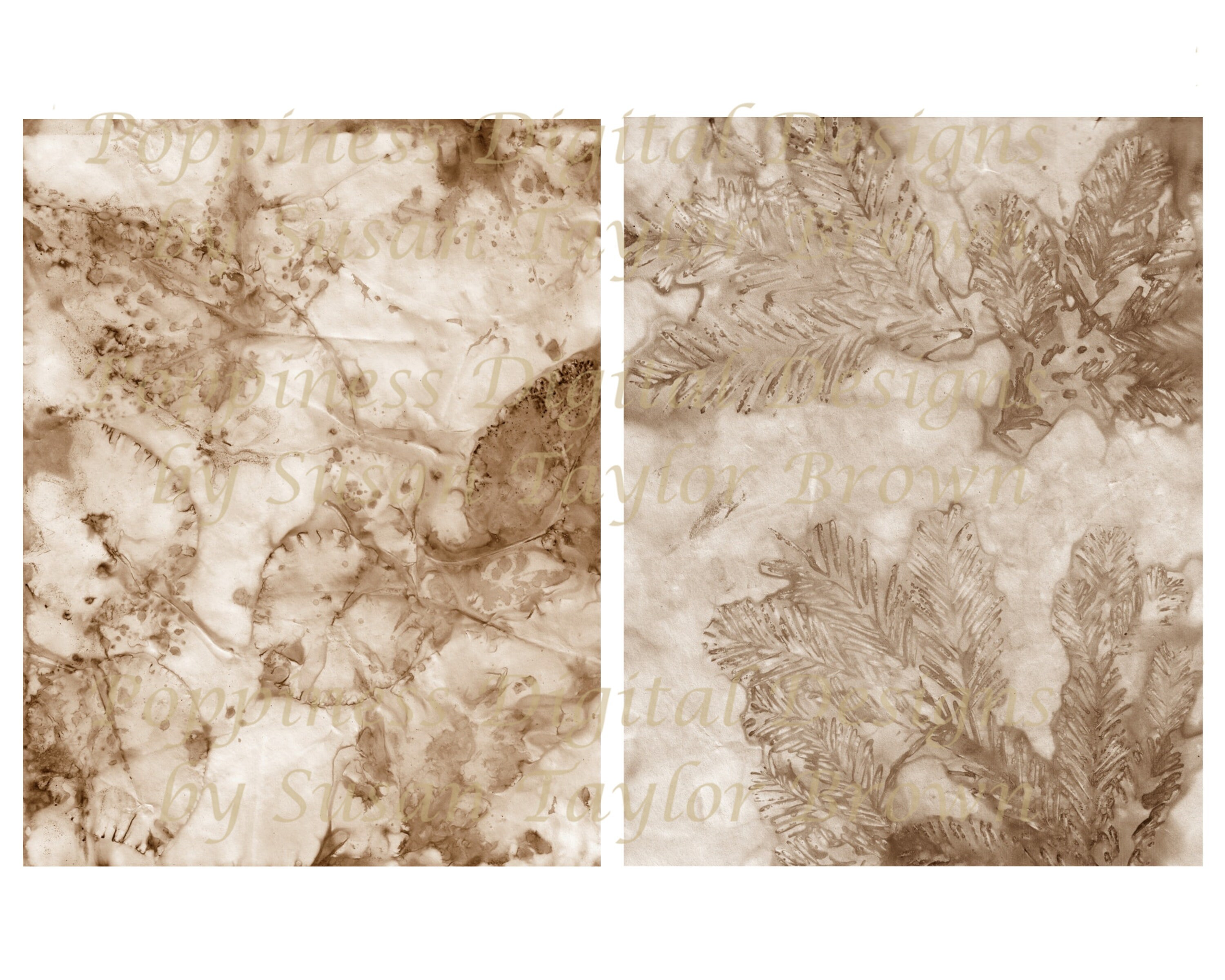 SEPIA ECO DYED Paper Eco Print Junk Journal Pages sepia West Cliff Has ...