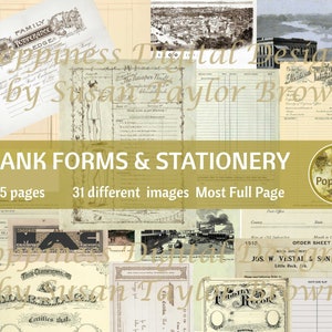 VINTAGE STATIONERY & BLANK Forms Printable Ephemera for Junk - Etsy