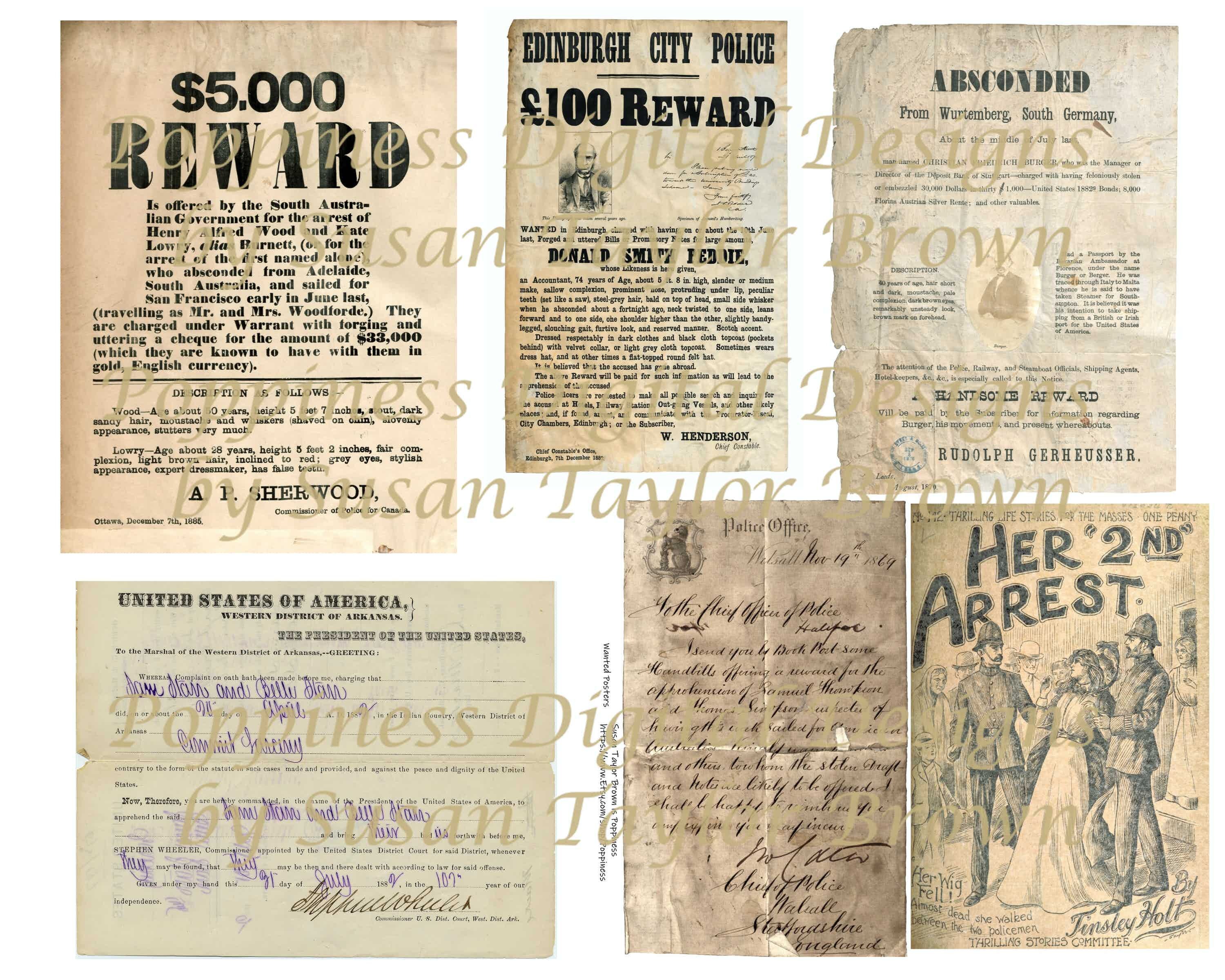 WANTED POSTERS VINTAGE Printable Ephemera for Junk Journals - Etsy