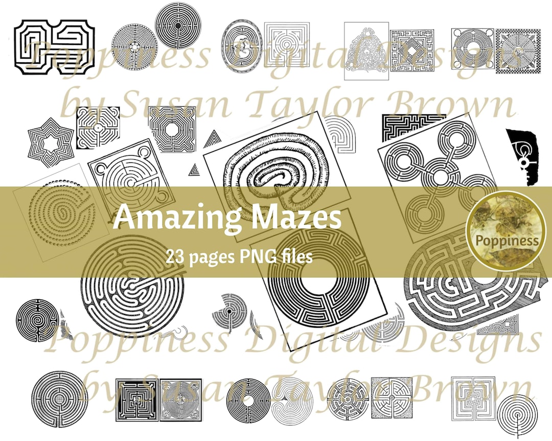 AMAZING MAZES Fun Printable Mazes 42 Different Mazes on 23 Pages - Etsy