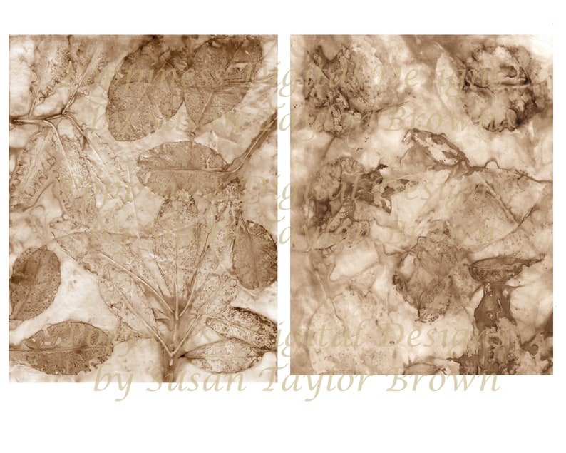 SEPIA ECO DYED Paper Eco Print Junk Journal Pages sepia West Cliff Has ...