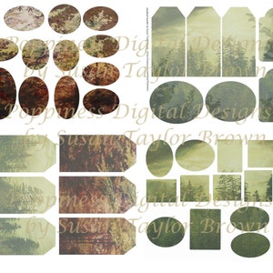 WOODLAND Wander DIGITAL PAPER Printable Digital Junk Journal Collage ...