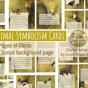 Animal Symbolism Cards Printable Digital Collage Sheet Vintage ...