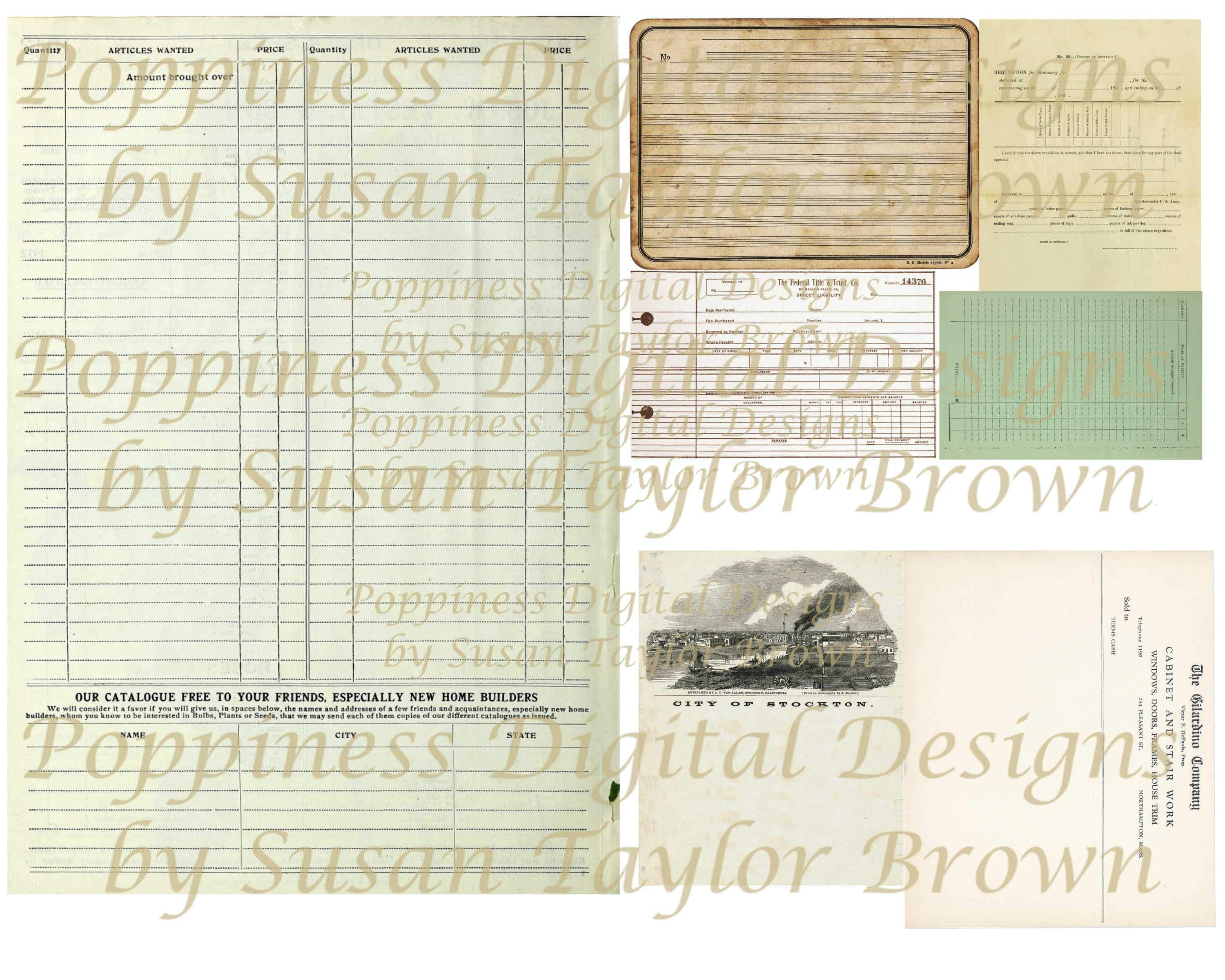 VINTAGE STATIONERY & BLANK Forms Printable Ephemera for Junk - Etsy