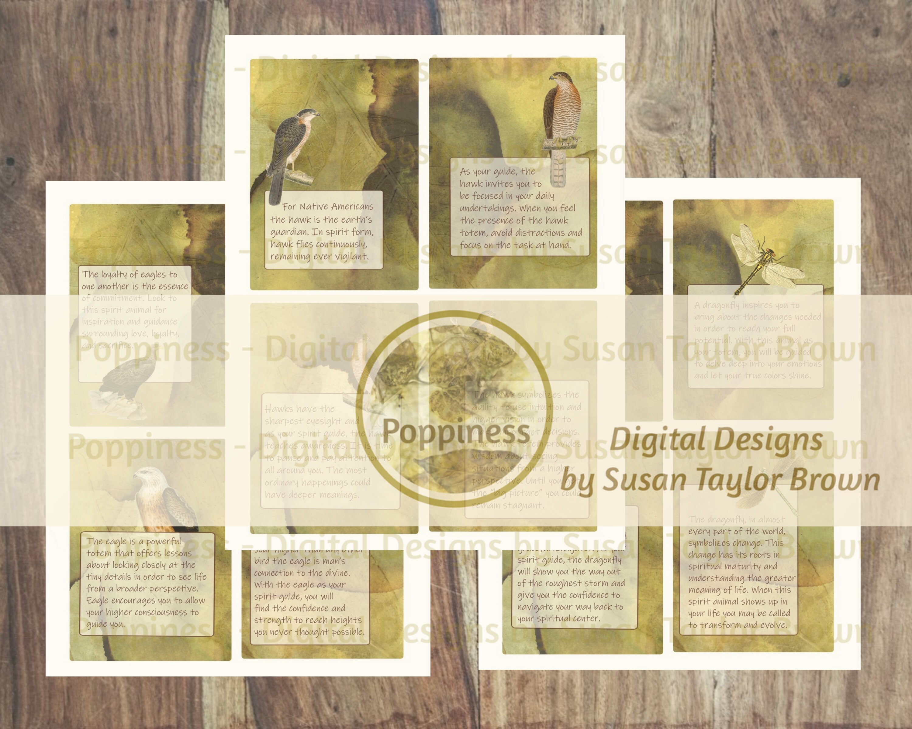 Animal Symbolism Cards Printable Digital Collage Sheet Vintage ...
