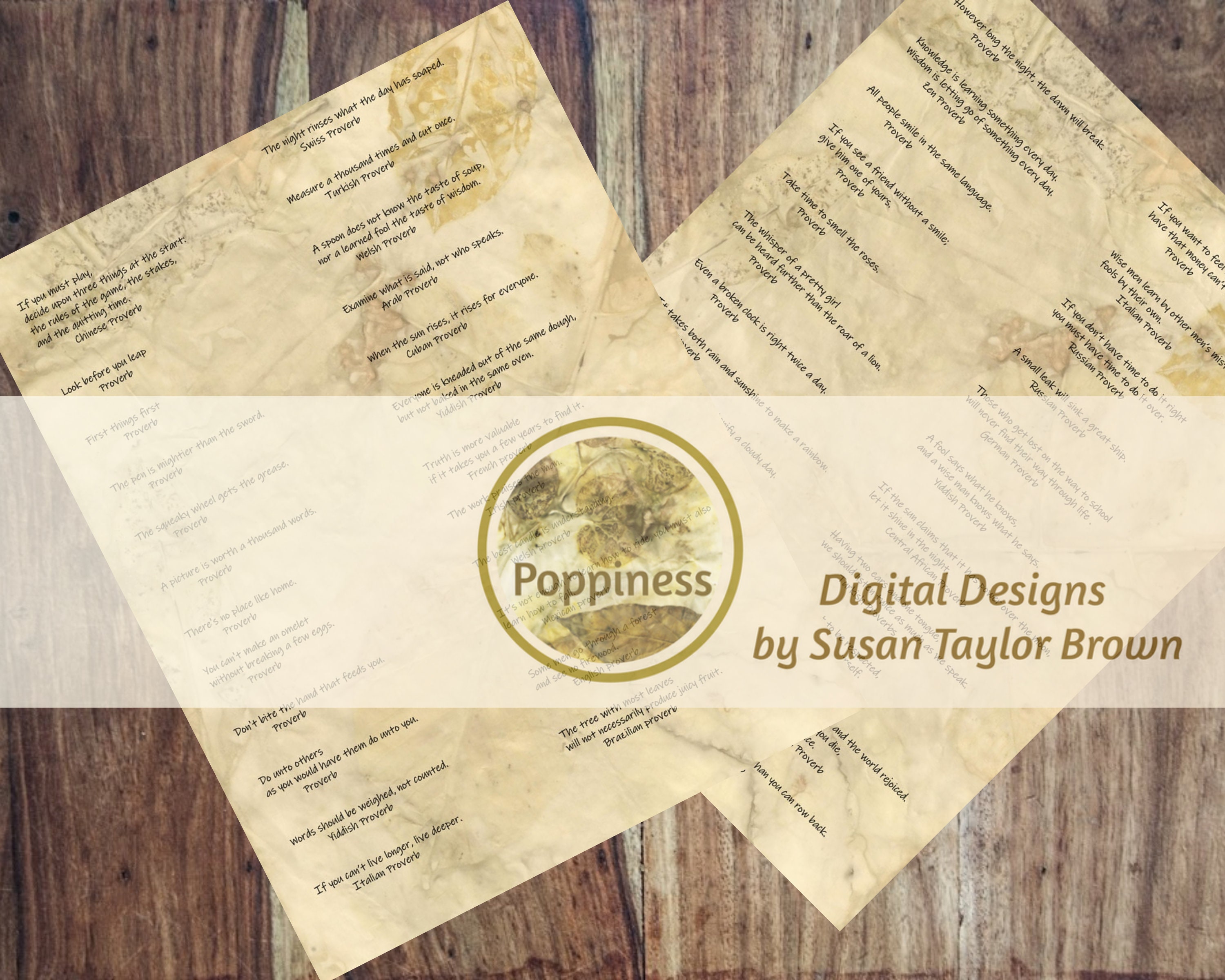 Printable Quotes About PROVERBS, Digital Collage Sheet Junk Journals ...