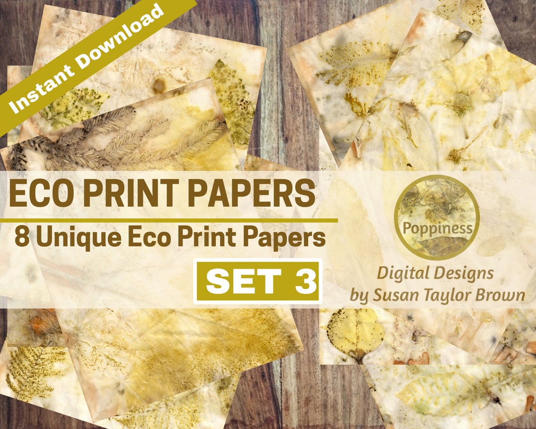 Eco Dyed Nature Prints Digital Download Collage Sheet Junk Journals SET ...