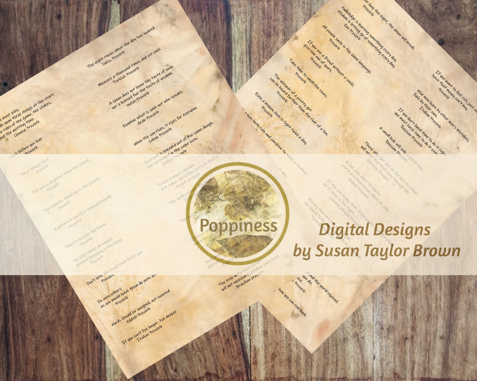 Printable Quotes About PROVERBS, Digital Collage Sheet Junk Journals ...